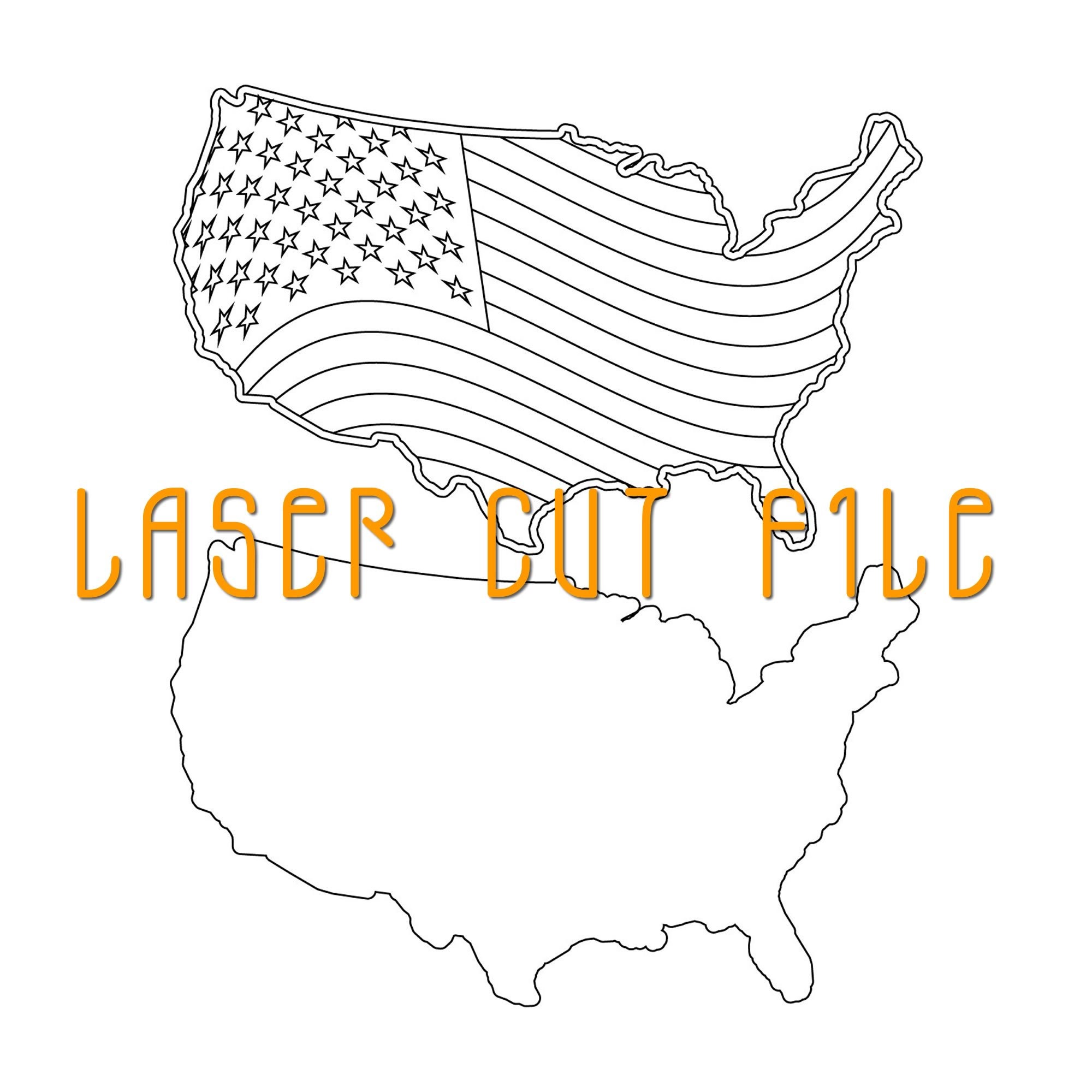 USA Flag Layer Waving Laser Cut File. US Flag and Map 2 Layer - Etsy