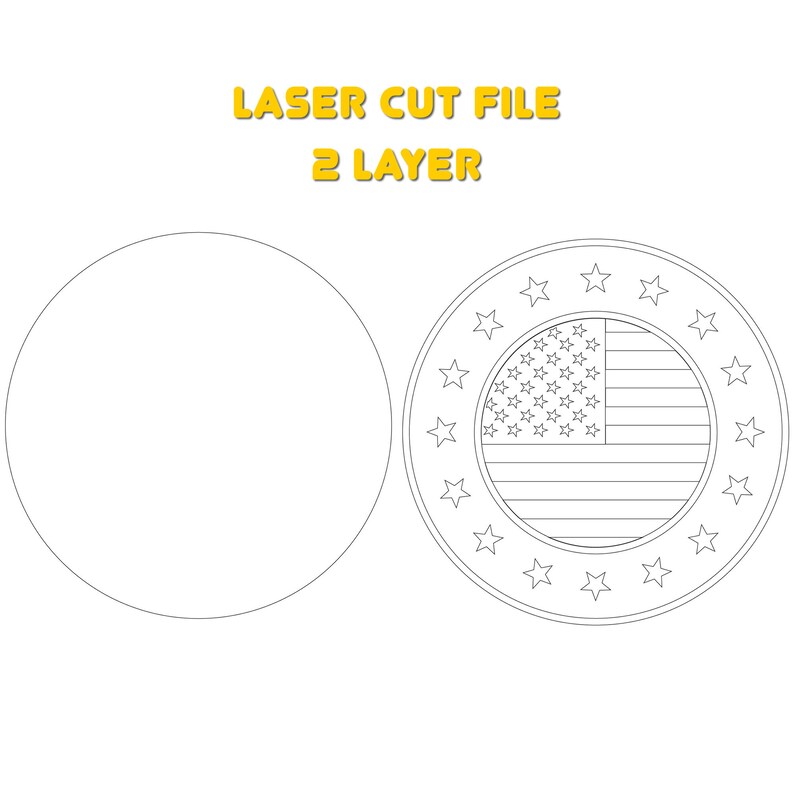 USA Flag Sign for Wall Laser Cut File. Two Layers Easy to Cut - Etsy