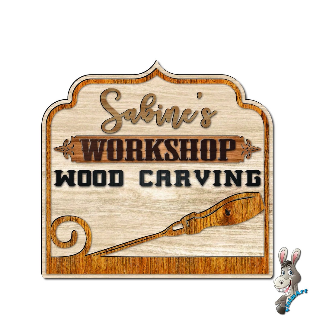 Workshop Sign Laser Cut File. Replaceable Shop Sign Laser Cut File ...