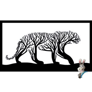 Tree and Tiger Themed Laser Cut File. Tree and Tiger SVG. Tree and ...