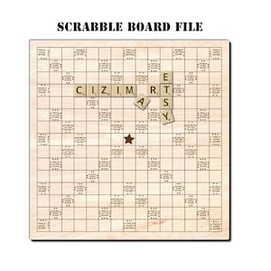 Scrabble Full Set 100 Piece + Board Laser Cutting File. Scrabble Svg ...