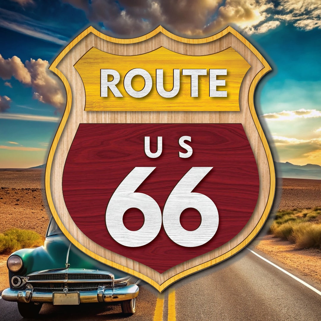 Route 66 Laser Cut File. Wall Art Route 66. Route66 SVG Laser Cut File ...