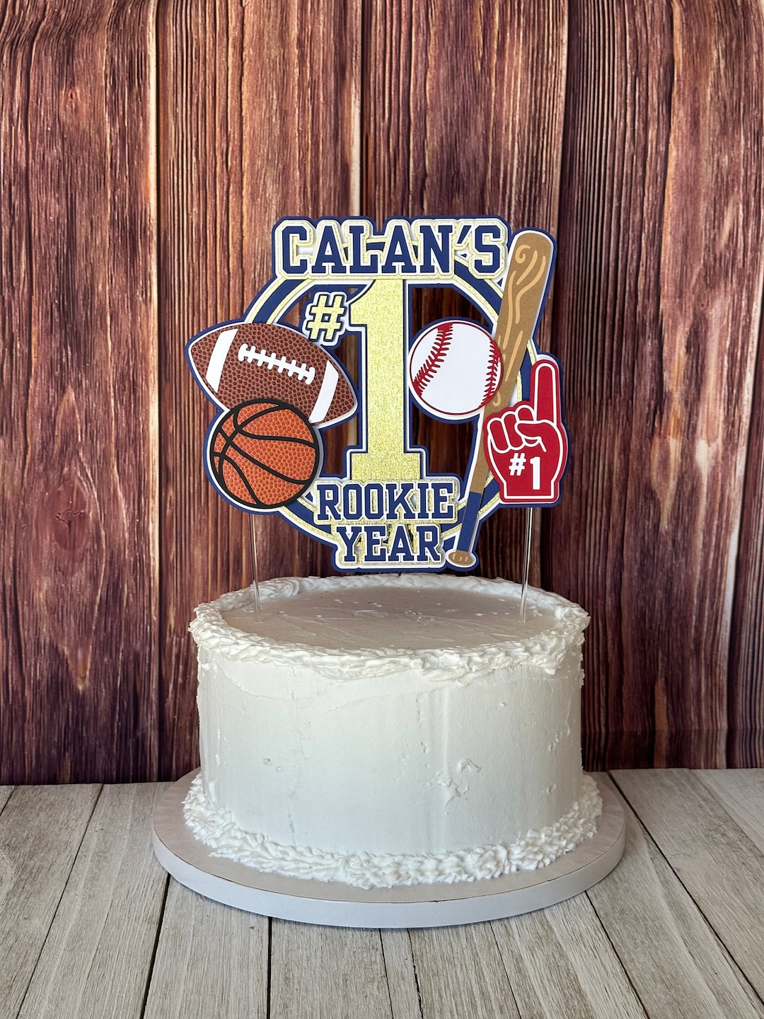 First Birthday Cake Topper | Rookie Year Party Decoration | All Star ...