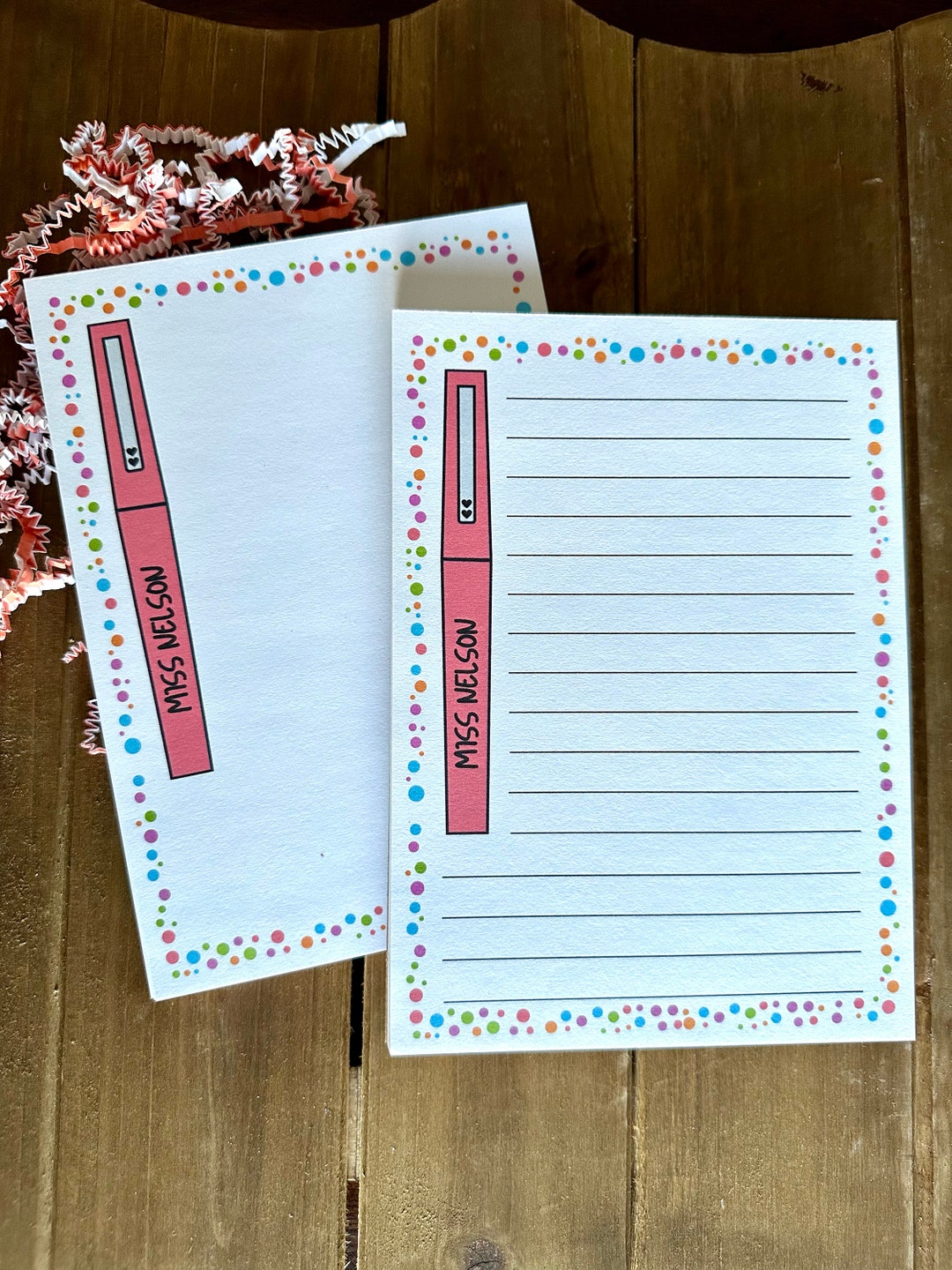 Personalized Teacher Notepad | Flare Pen Decorated Notepad | Teacher ...