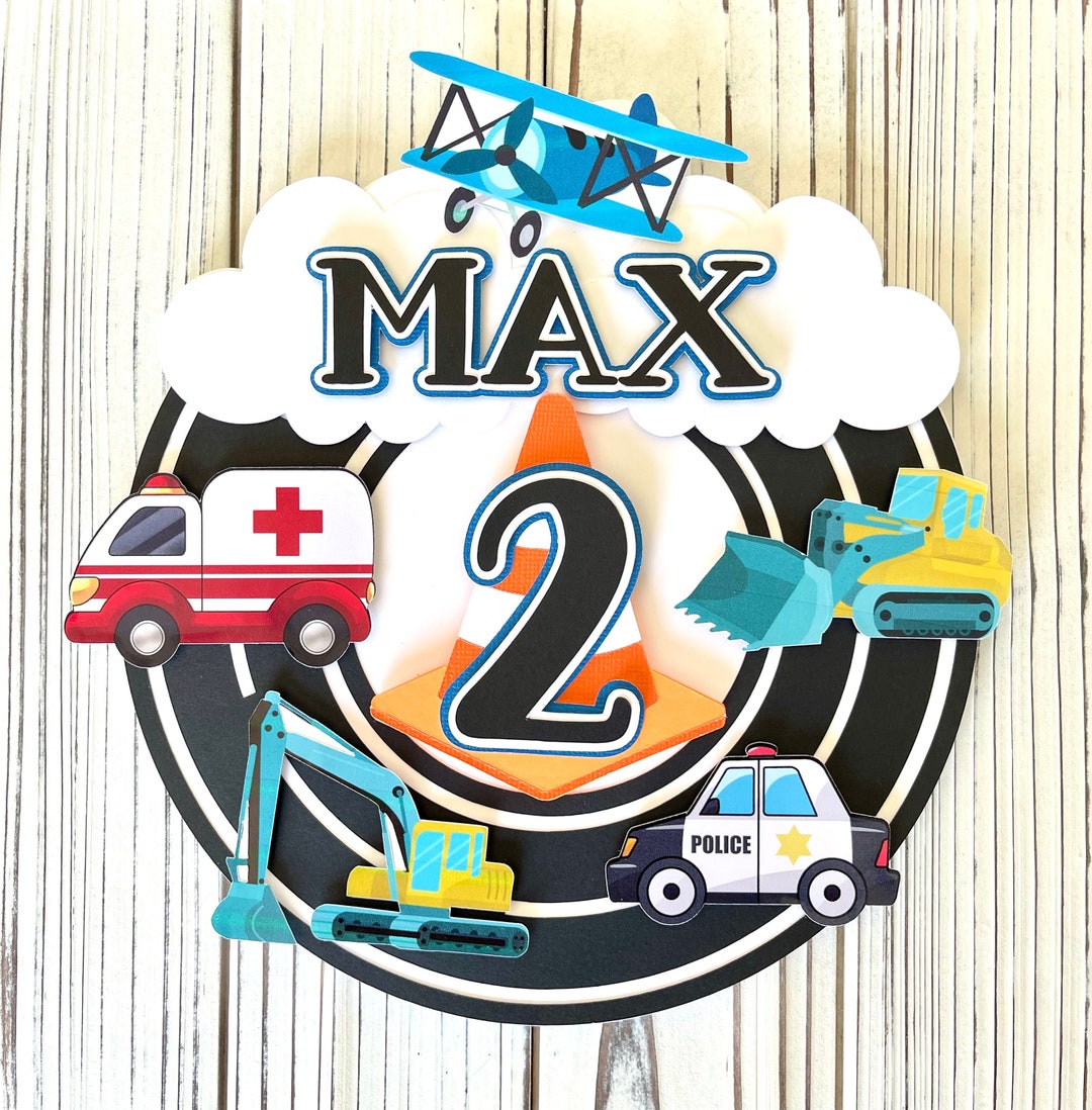 Birthday Cake Topper, Vehicles Topper, Transportation Theme - Etsy