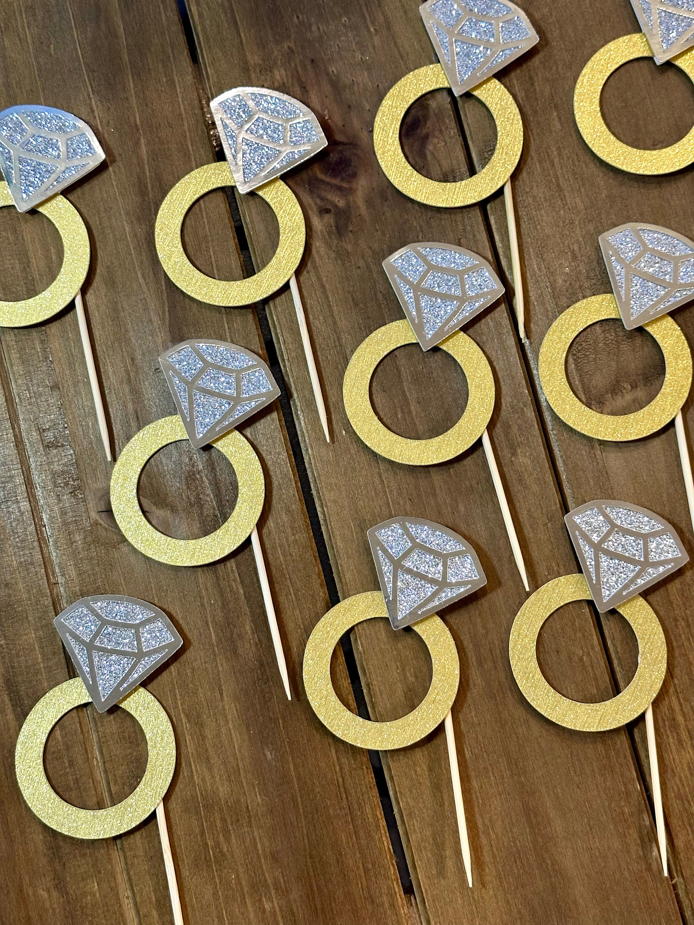 Diamond Ring Cupcake Toppers | Bridal Shower Decoration | Wedding ...