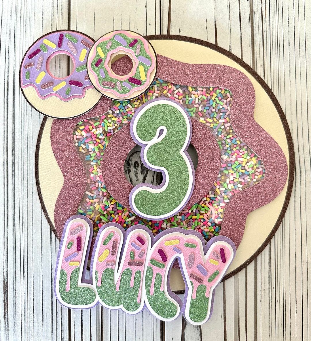 Birthday Cake Topper Donut Grow up Theme Donut Cake Topper - Etsy