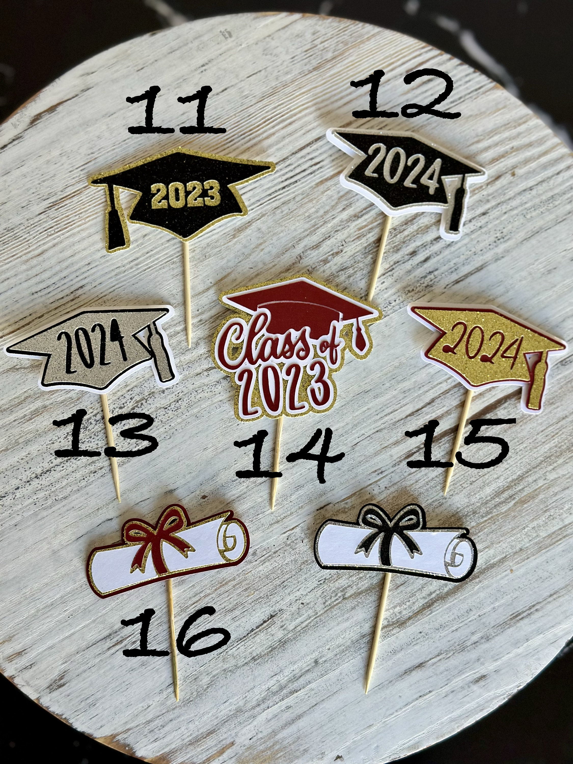 Graduation Party Graduation Cake Toppers Cupcake Toppers - Etsy