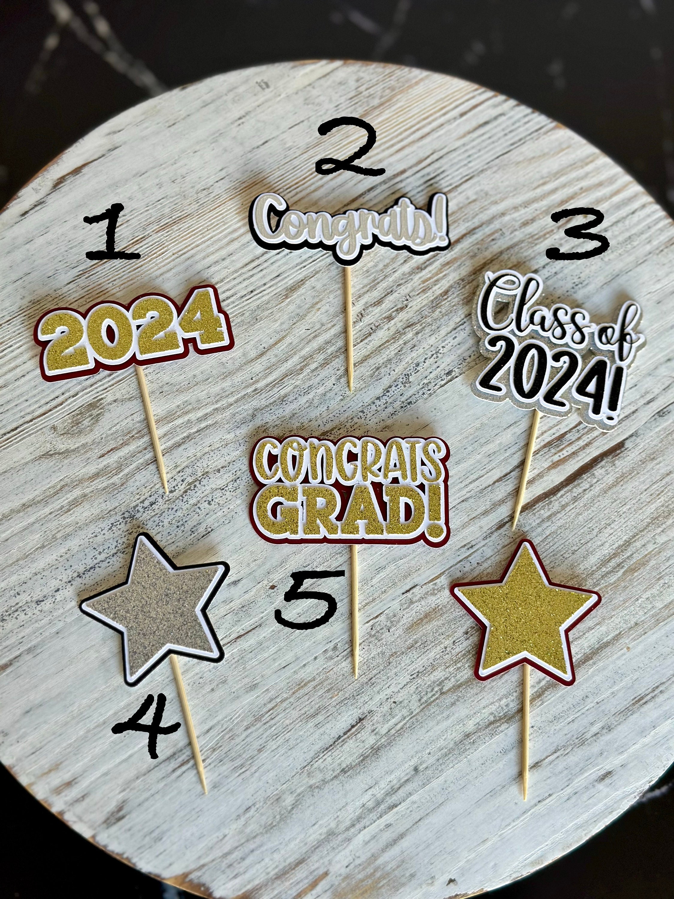 Graduation Party Graduation Cake Toppers Cupcake Toppers - Etsy