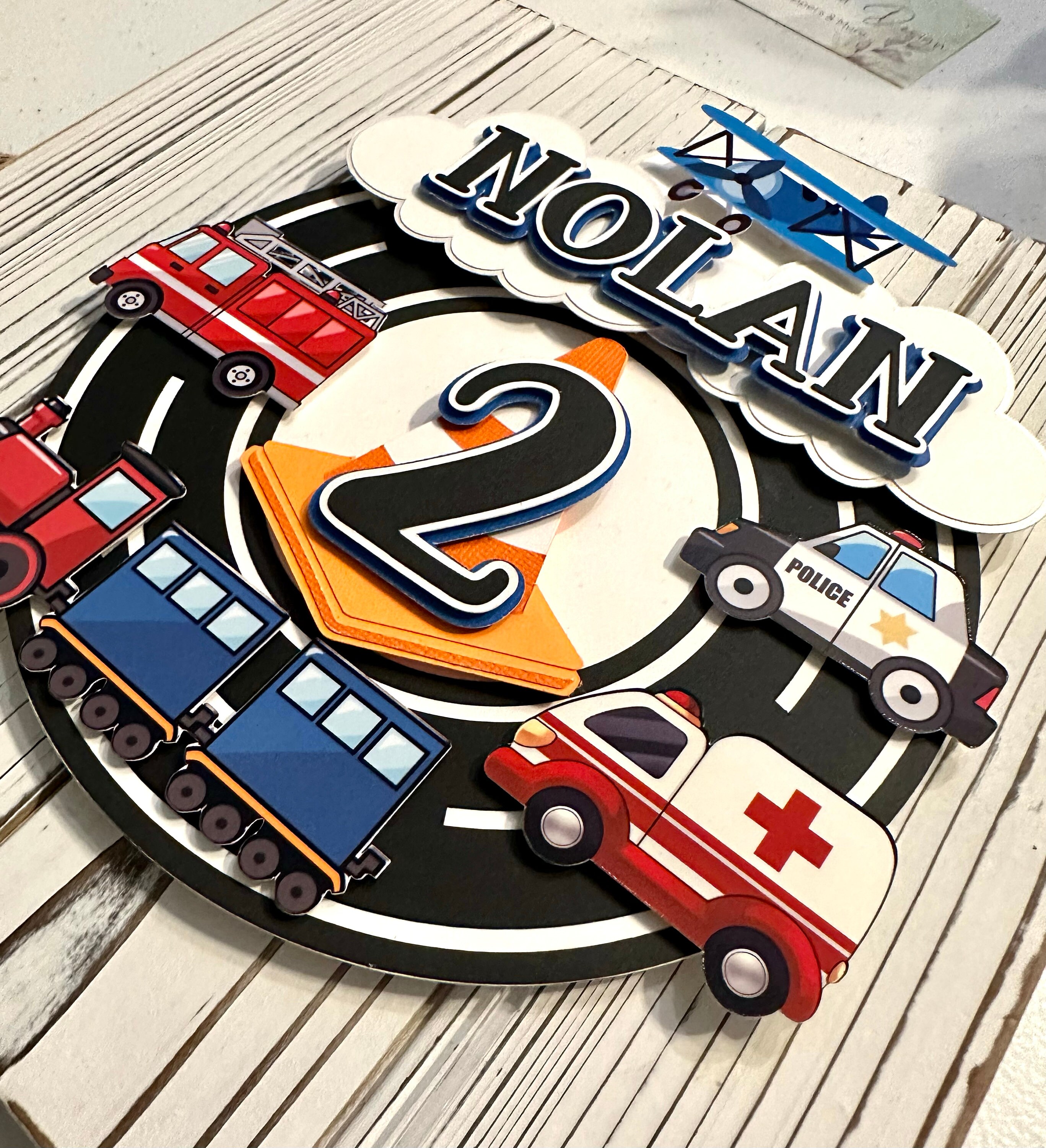 Birthday Cake Topper, Vehicles Topper, Transportation Theme - Etsy