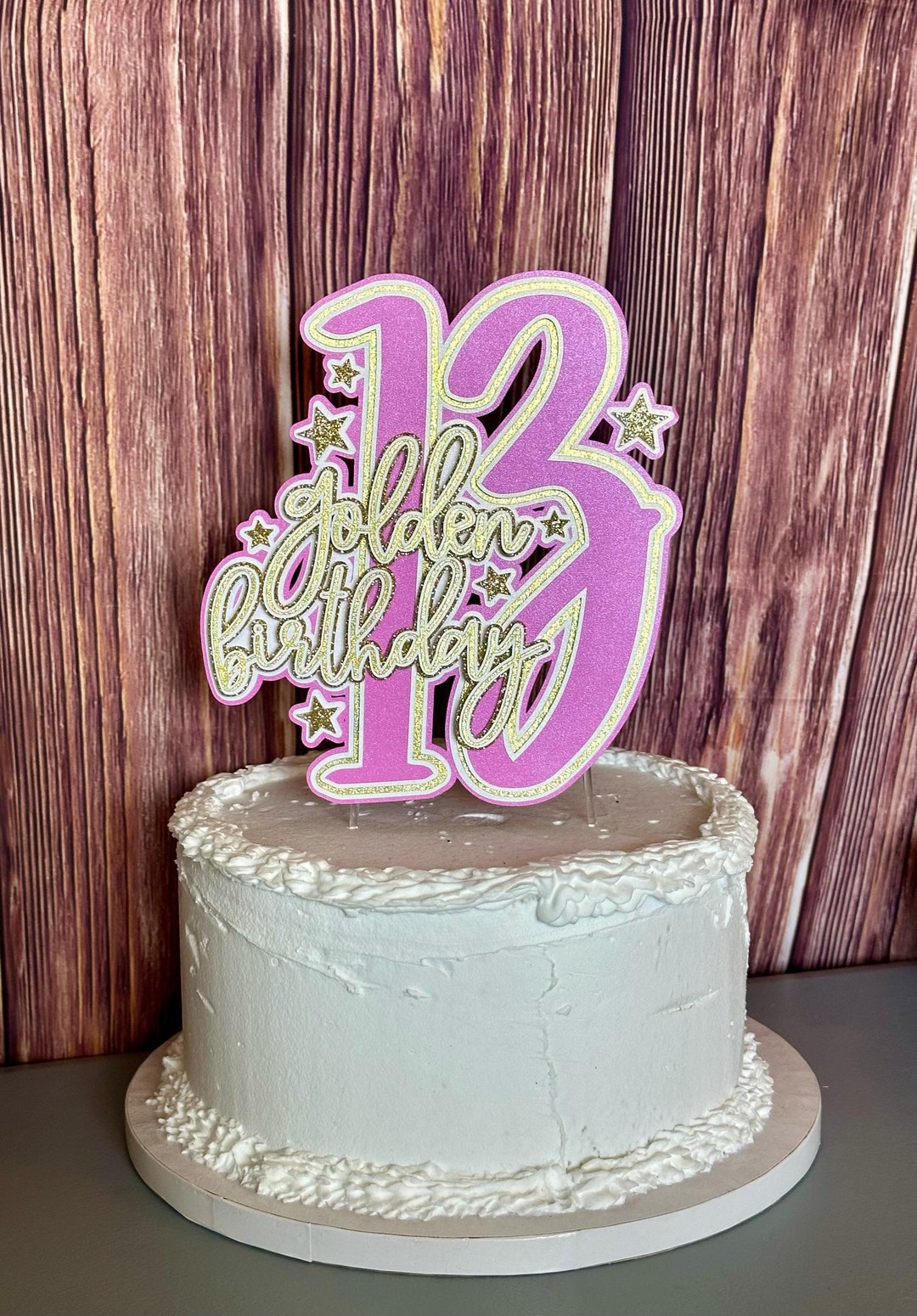 Golden Birthday Cake Topper | First Birthday Cake Topper | Pink & Gold ...