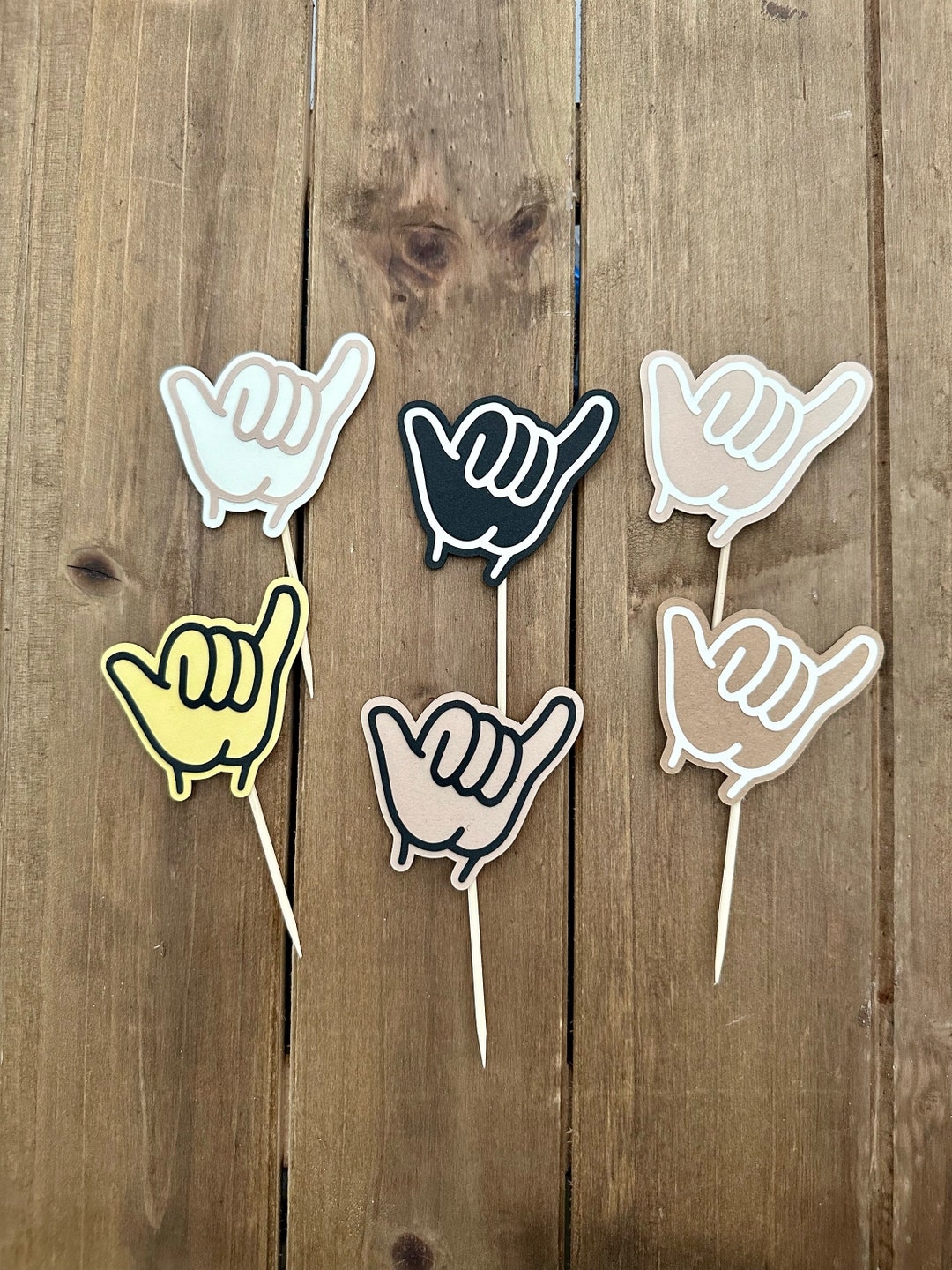 Birthday Party Cupcake Toppers | the Shaka Logo Inspired Decoration ...