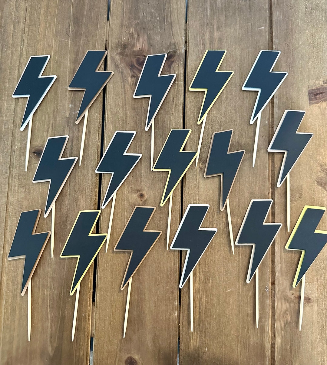 Lightning Bolt Cupcake Toppers | Cool Dude Birthday Party - Etsy