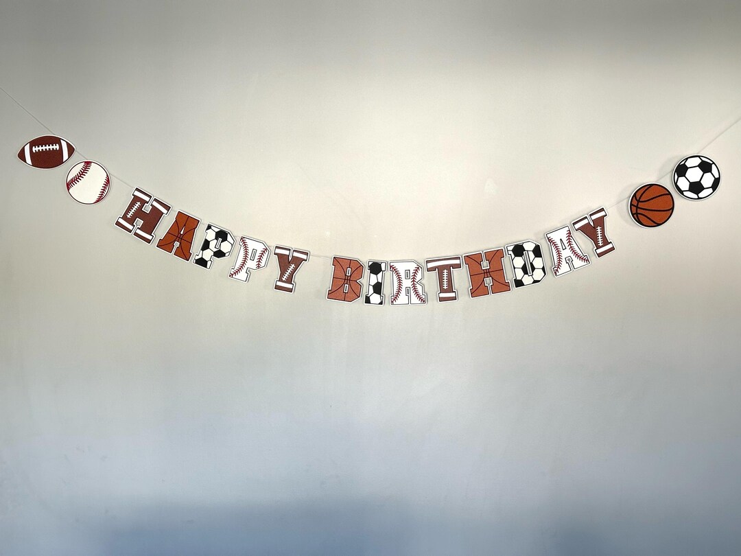 Sports Birthday Banner | Happy Birthday Banner | Sports Decoration ...