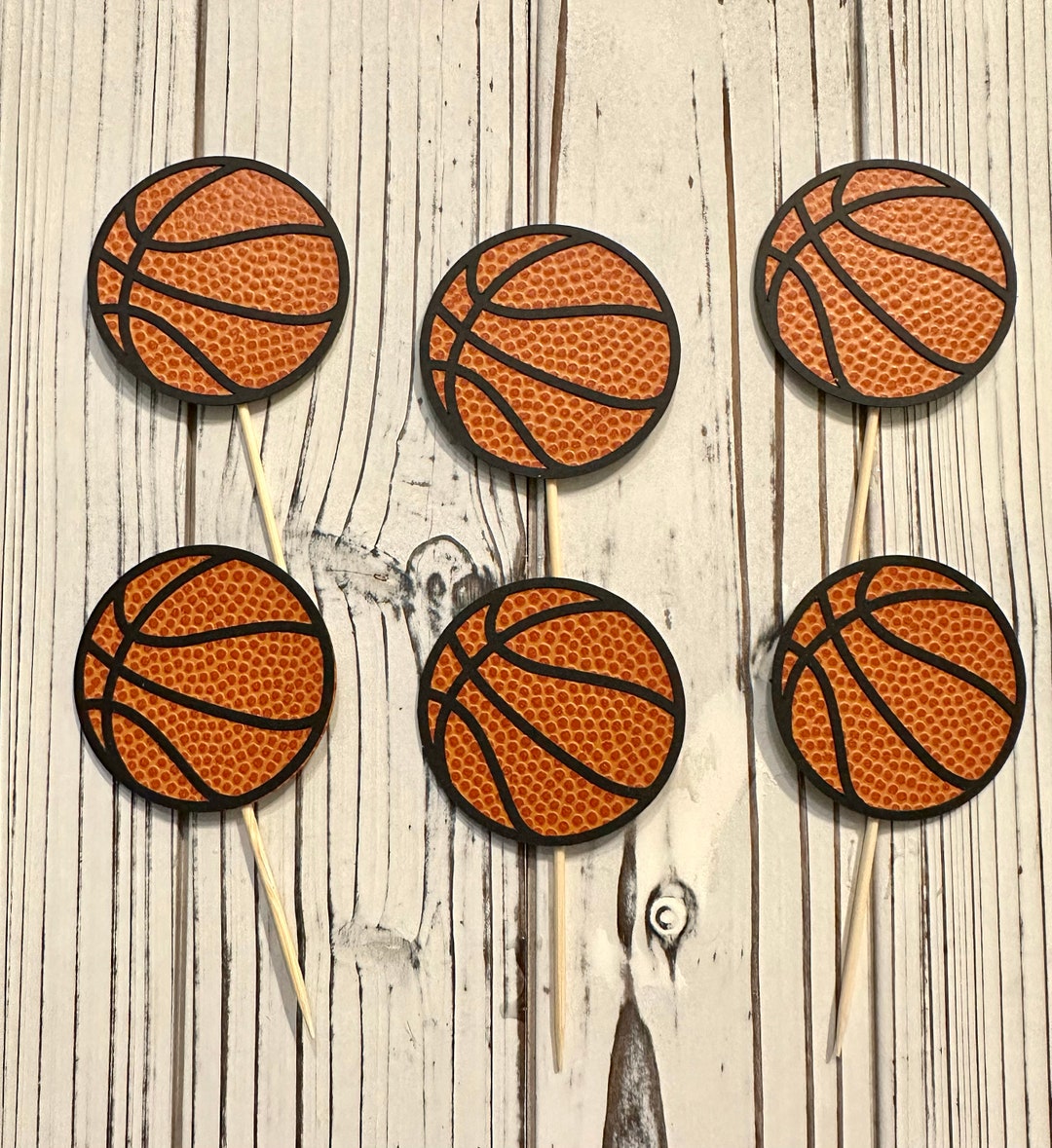 Basketball Cupcake Toppers | Basketball Party | Mini Basketball ...