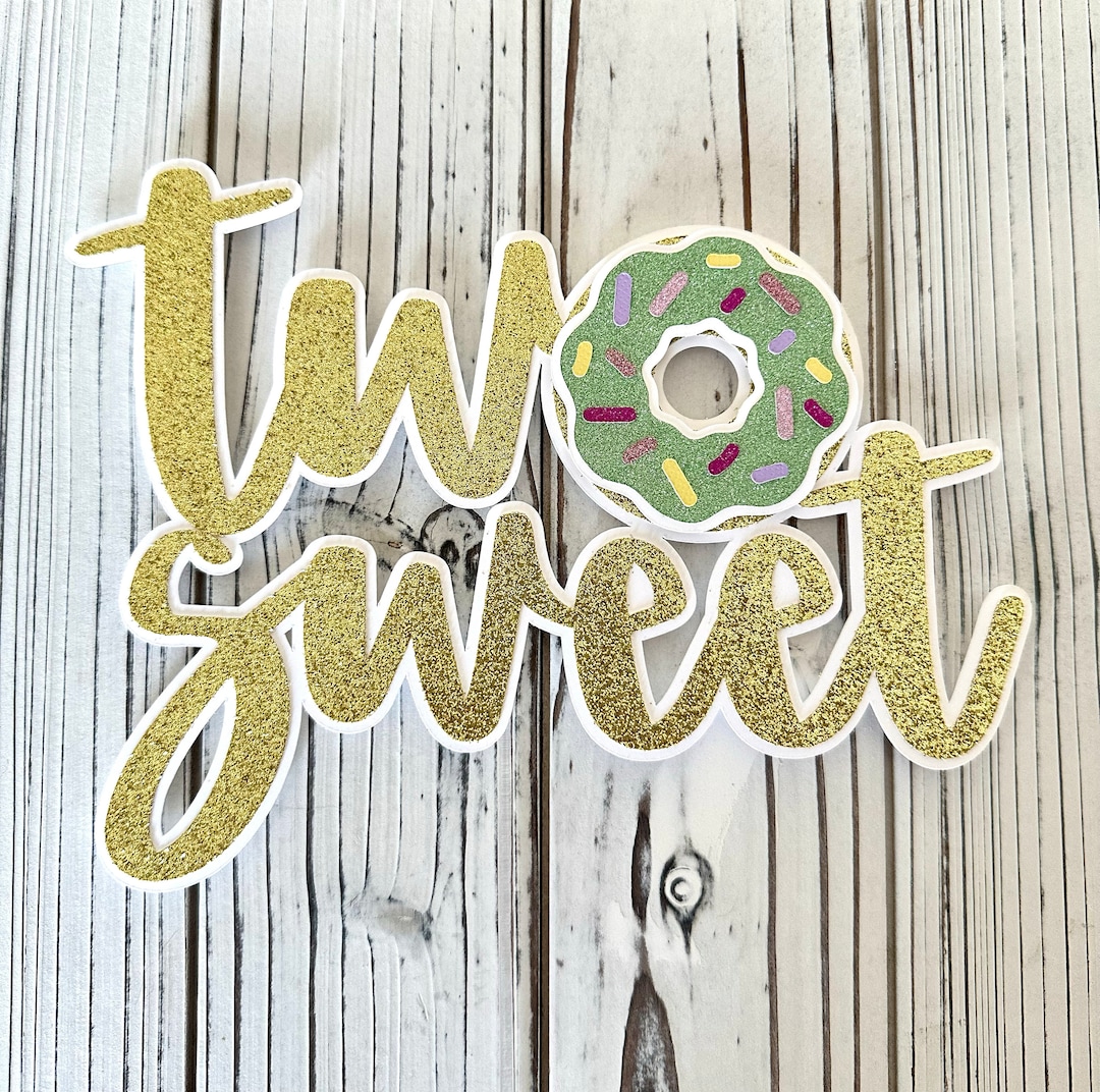 Two Sweet Birthday Cake Topper | Two Sweet Theme - Etsy