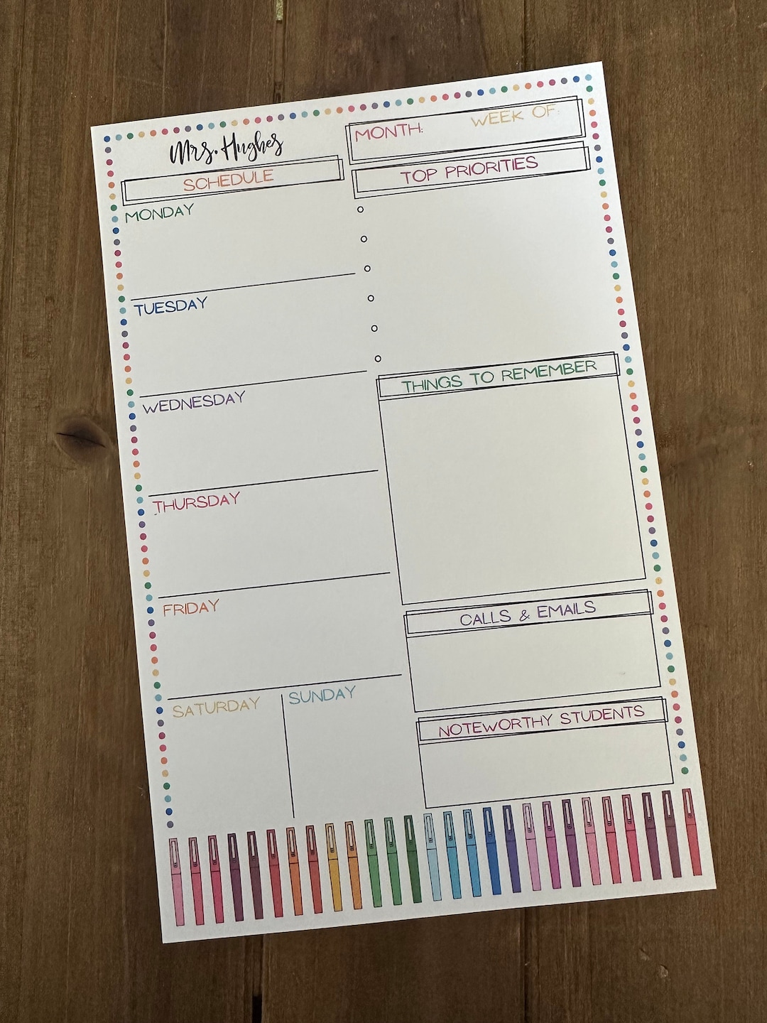 Personalized Teacher to Do List | Teacher Gift | Teacher Appreciation ...
