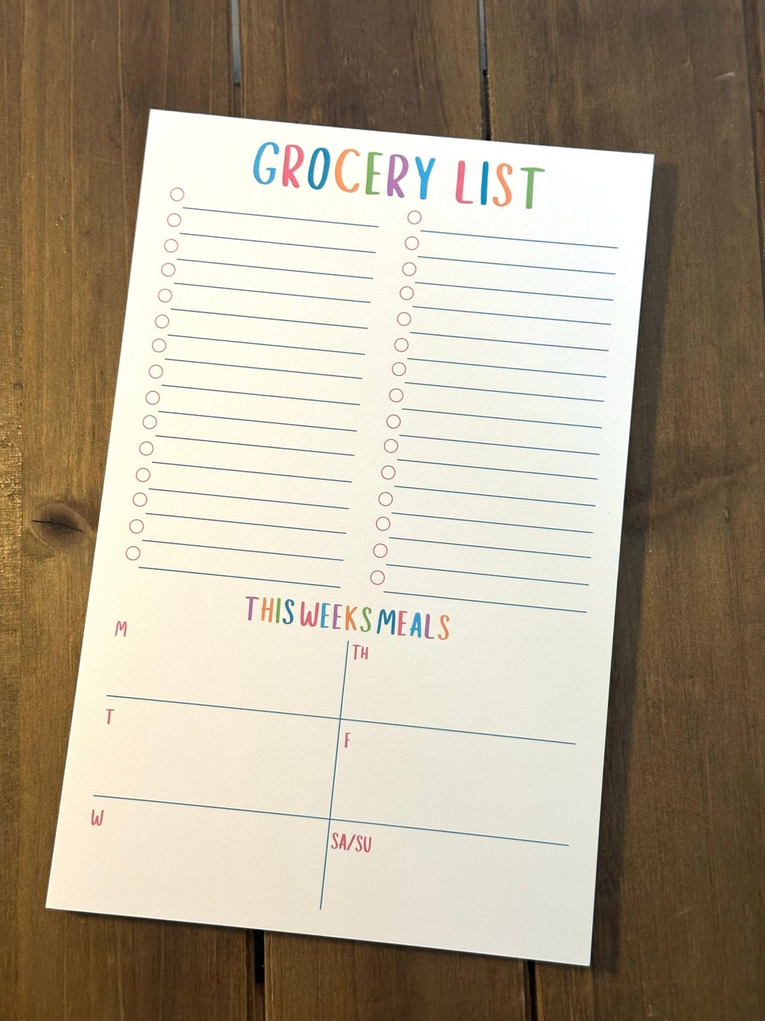 Magnetic Grocery List Meal Planner | Handmade Notepad | Staying ...