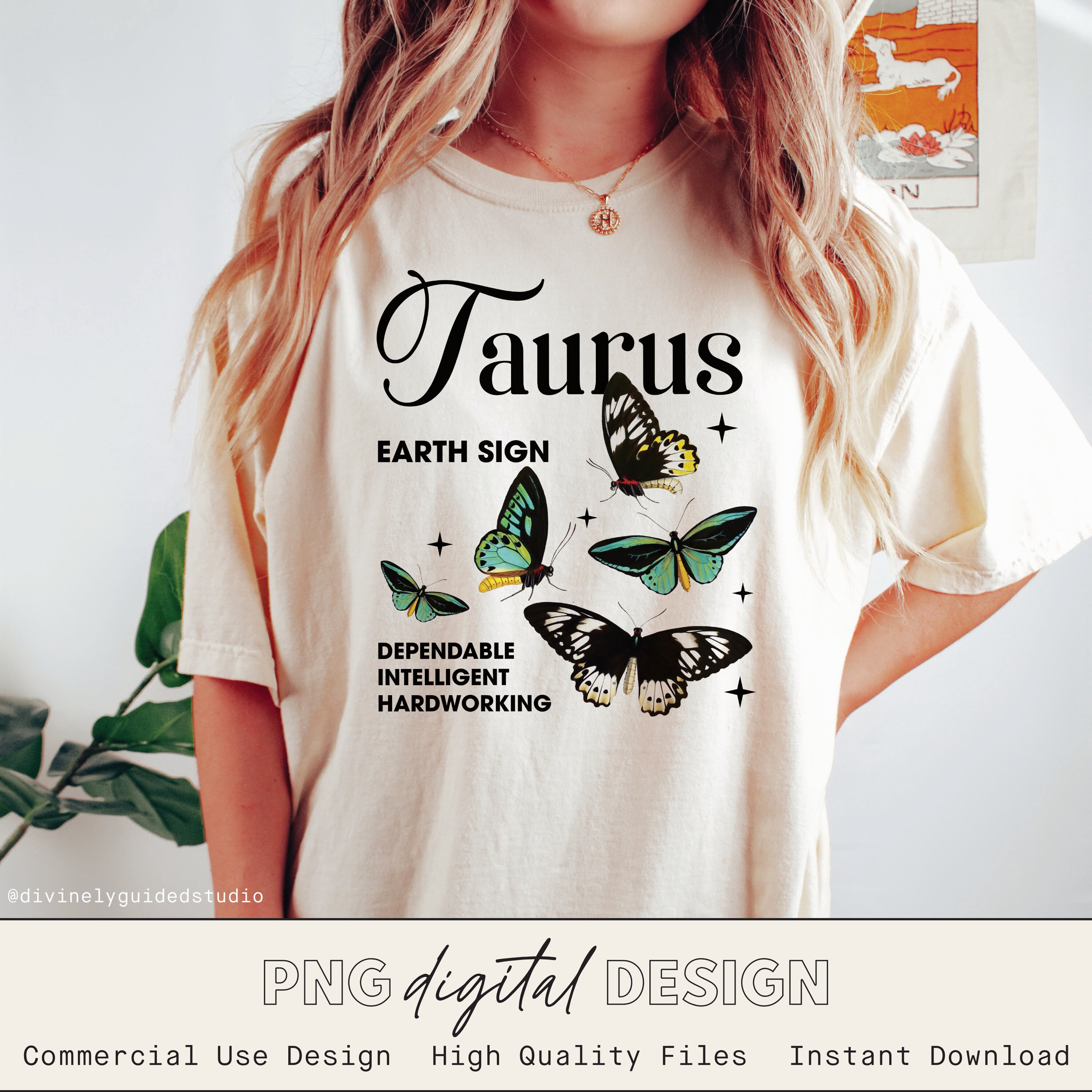 Taurus Info Butterflies | Sublimation PNG File | Spiritual | Cricut ...