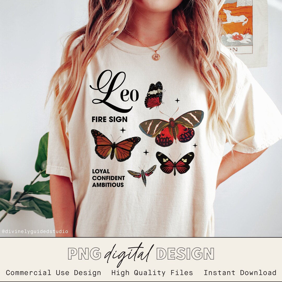 Leo Info Butterflies | Sublimation PNG File | Spiritual | Cricut | DTF ...