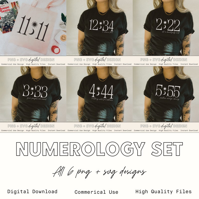 Numerology Set | PNG + SVG Digital Designs | Instant Download | Bundle ...