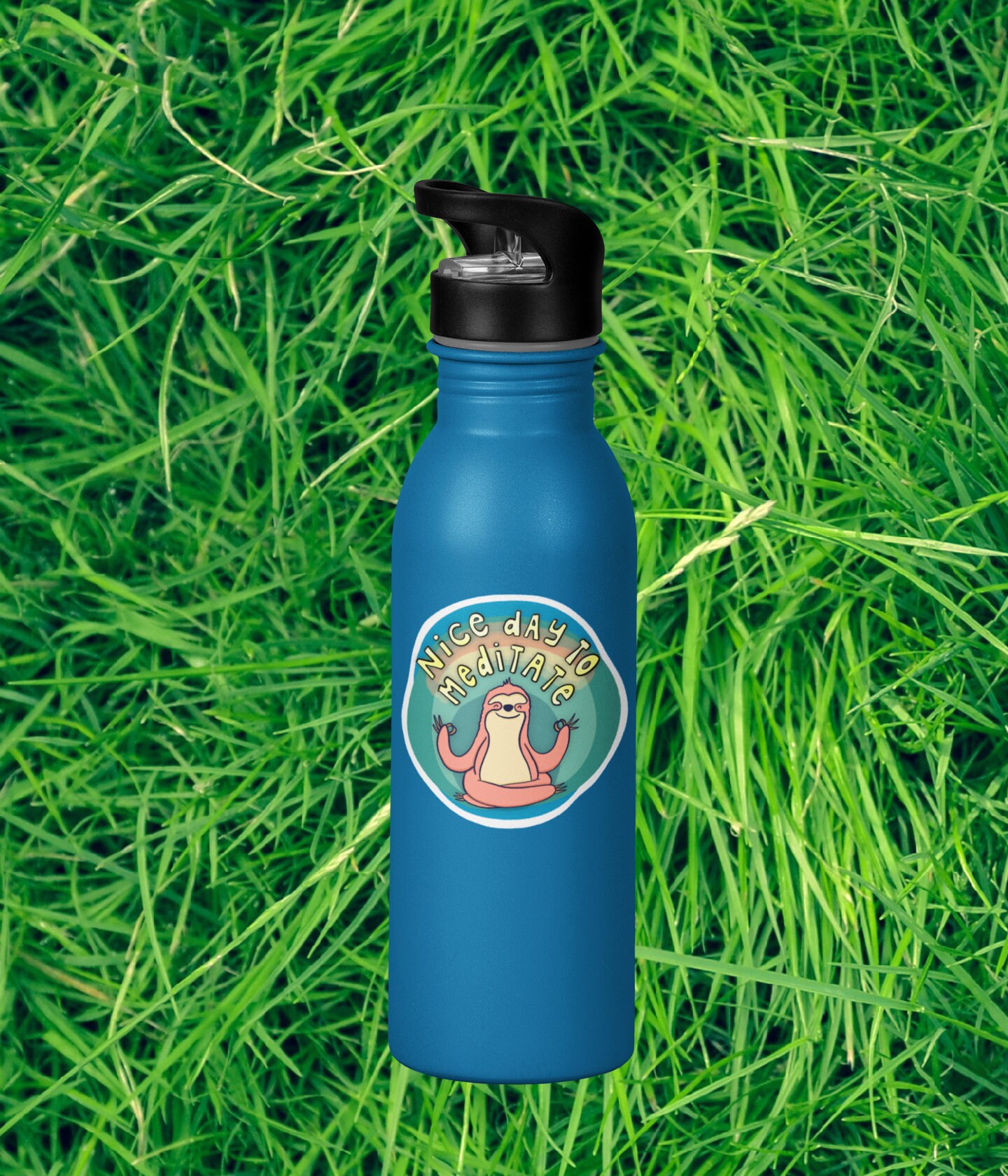 Meditating Sloth Sticker, Nice Day to Meditate, Sloth Yoga, Sloth ...