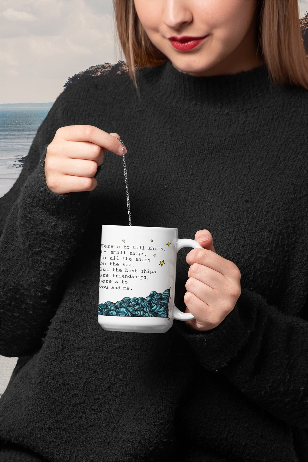 Nautical Friendship Mug: Tall Ships Poem, Ocean Lover Gift - Etsy