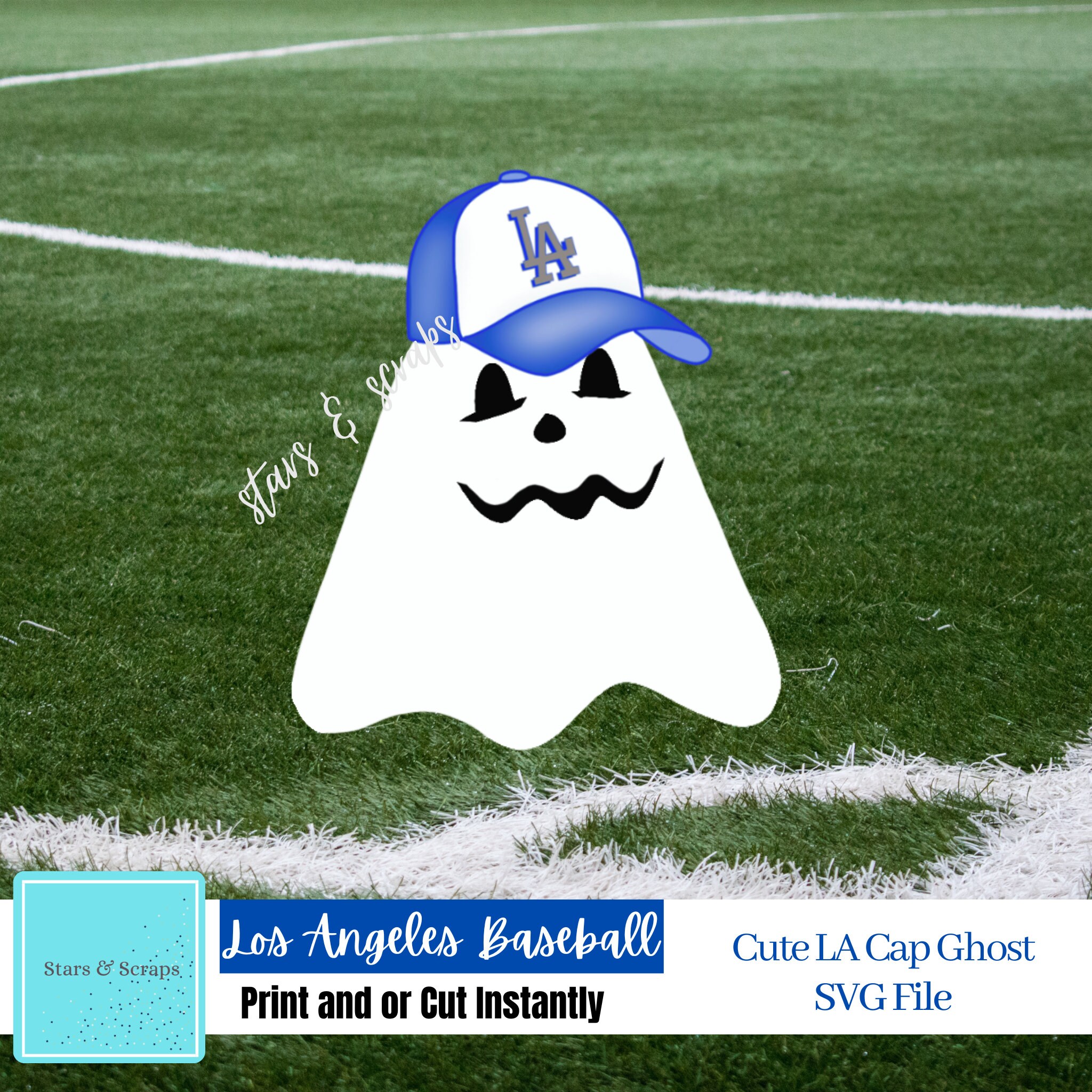 Halloween Svg Ghost Spooky LA Baseball Clipart Halloween SVG - Etsy