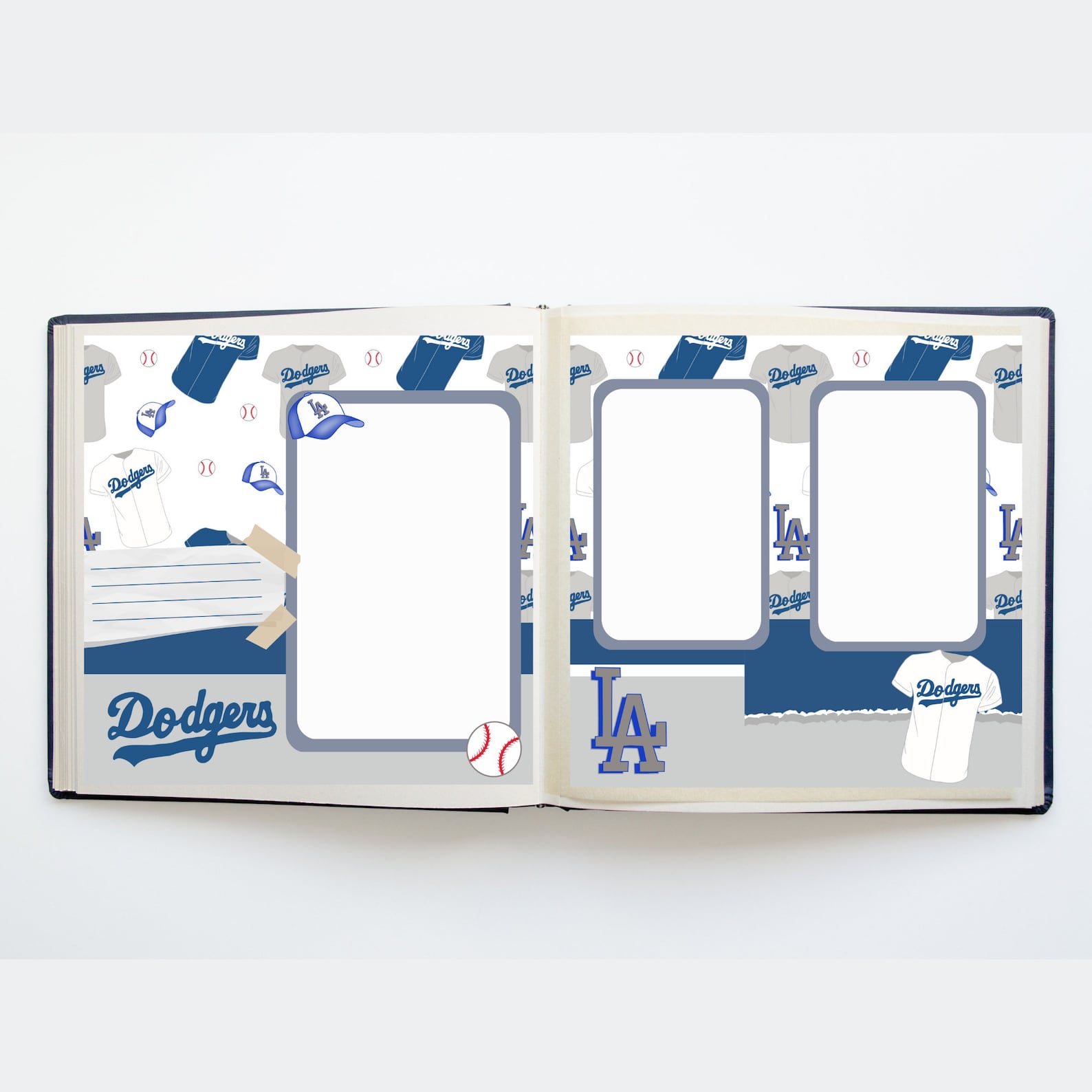 LA Dodgers Baseball Scrapbook Layout, Photo Pages (digital PNG) - Etsy