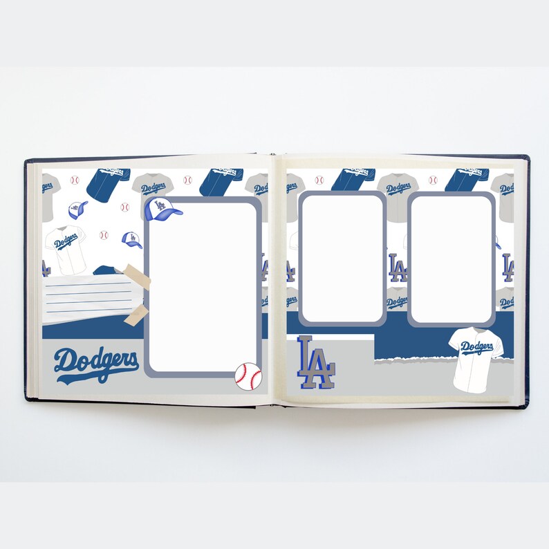 LA Baseball Game Scrapbook Layout Printable Scrapbook Pages Ready for ...