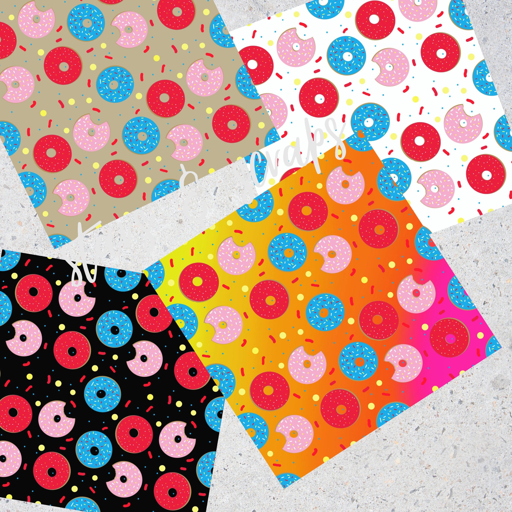 Snacks Seamless Pattern Digital Paper; Scrapbook Paper; Cricut; Digital ...