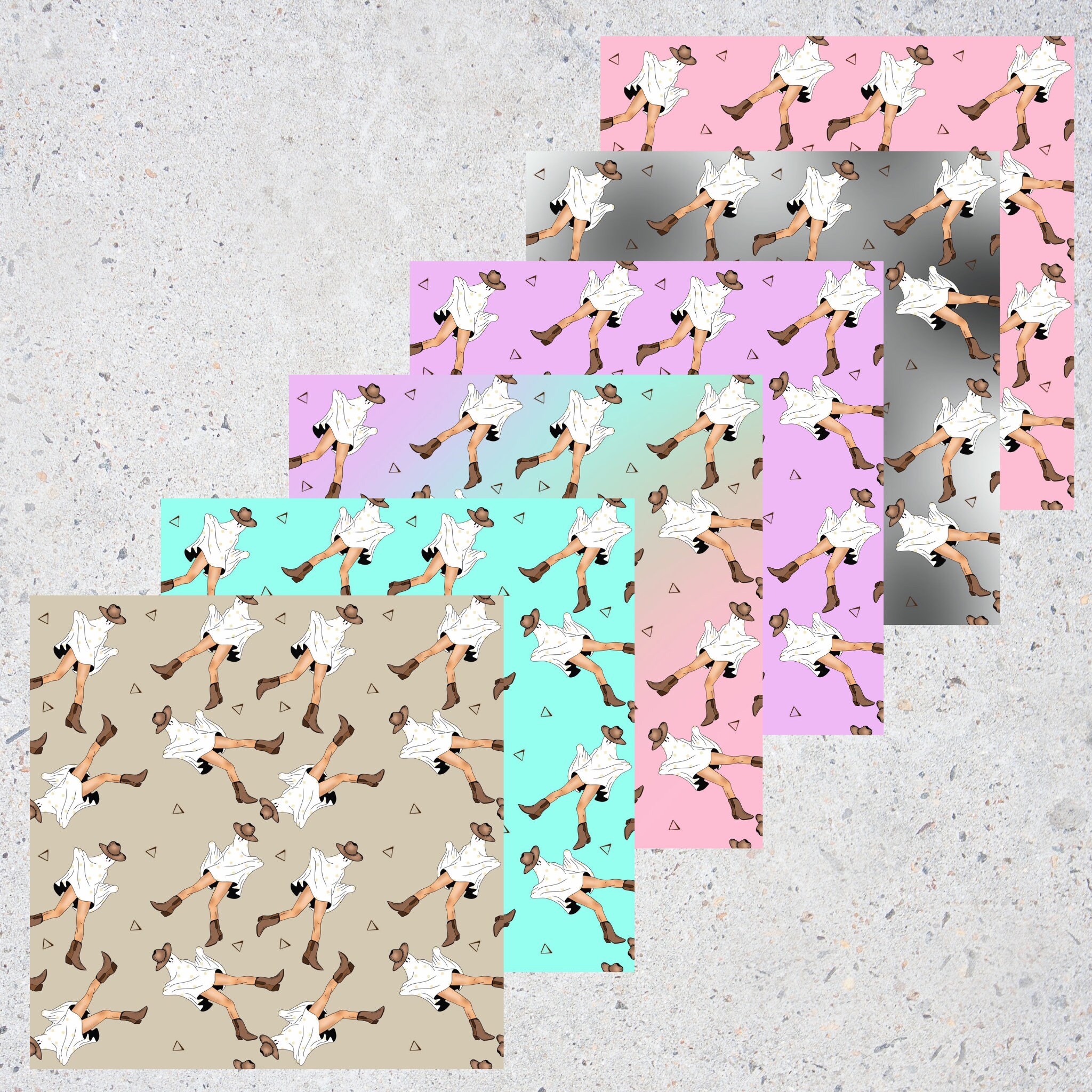 Pastel Pinup Ghosts Seamless Pattern Spooky Pastel Sexy Ghost Digital ...