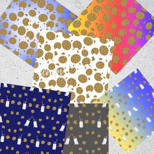 Snacks Seamless Pattern Digital Paper; Scrapbook Paper; Cricut; Digital ...