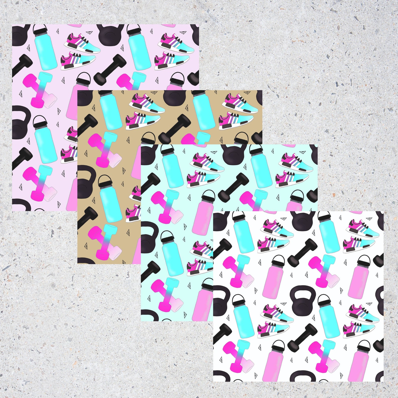 Fitness Digital Paper Pack, Healthy Lifestyle Clipart (digital Download ...