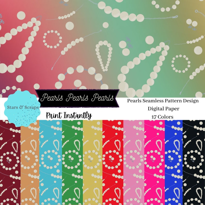 Pearls Scrapbooking Paper Pattern Pearl Digital Scrapbook Paper Pearl ...