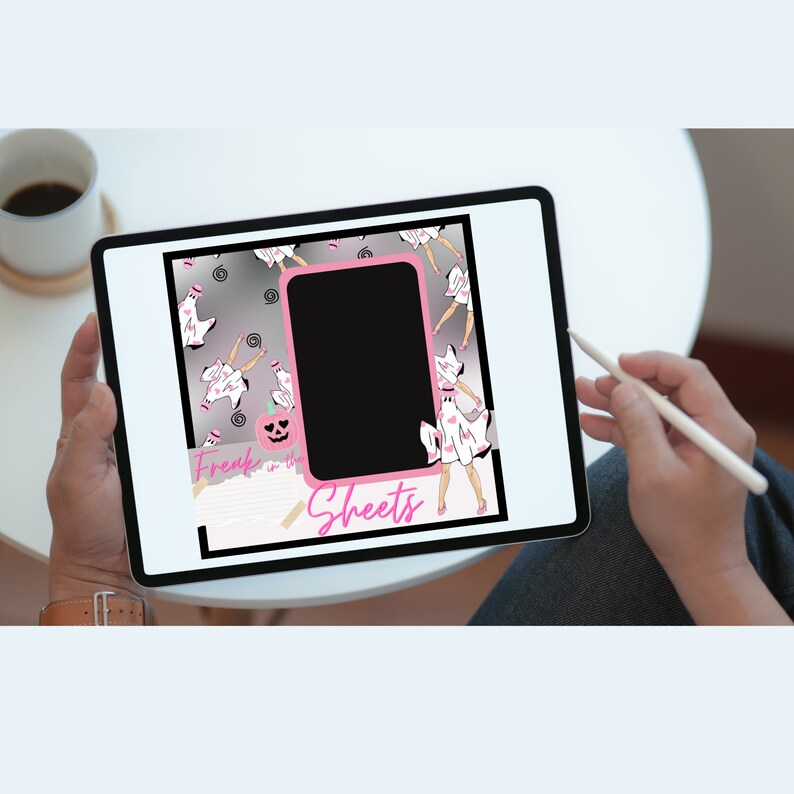 Pastel Halloween Scrapbook Layout Pinup Ghost Freak in the Sheets ...