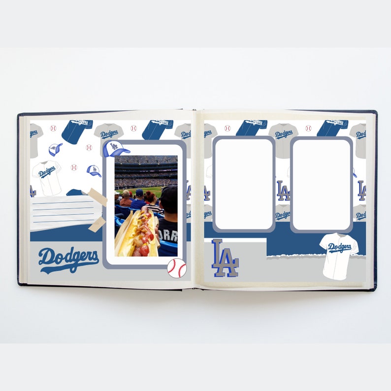 LA Baseball Game Scrapbook Layout Printable Scrapbook Pages Ready for ...