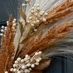 Boho Fall Wreath Modern Front Door Decor Simple Autumn - Etsy