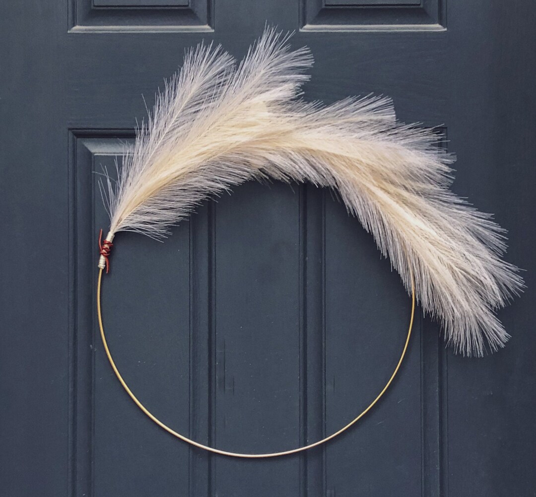 Modern Pampas Grass Wreath Minimalist Front Door Décor - Etsy