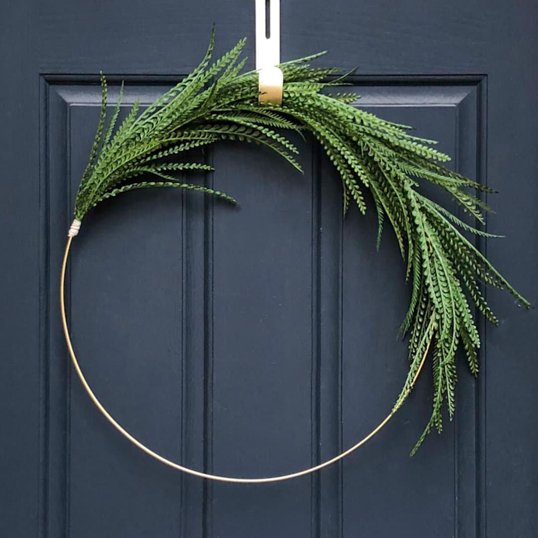 Customizable Modern Fall Greenery Wreath Minimalist Front Door Décor ...
