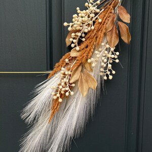 Boho Fall Wreath Modern Front Door Decor Simple Autumn - Etsy