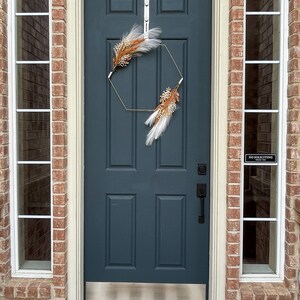 Boho Fall Wreath Modern Front Door Decor Simple Autumn - Etsy