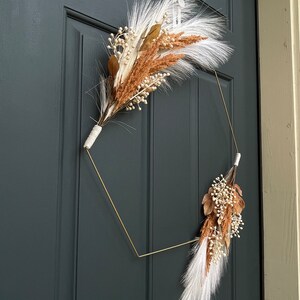 Boho Fall Wreath Modern Front Door Decor Simple Autumn - Etsy