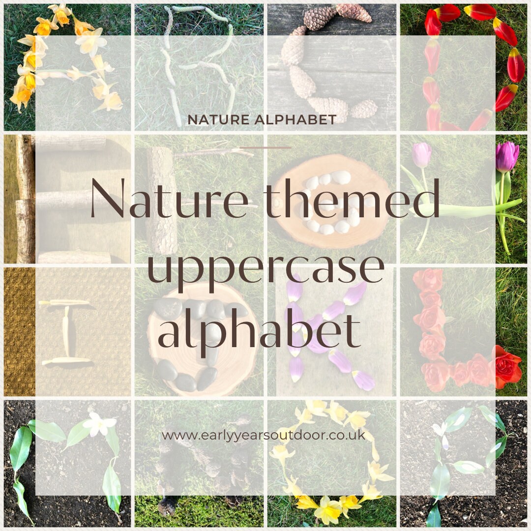 Uppercase Nature Alphabet capital Letters Downloadable - Etsy UK