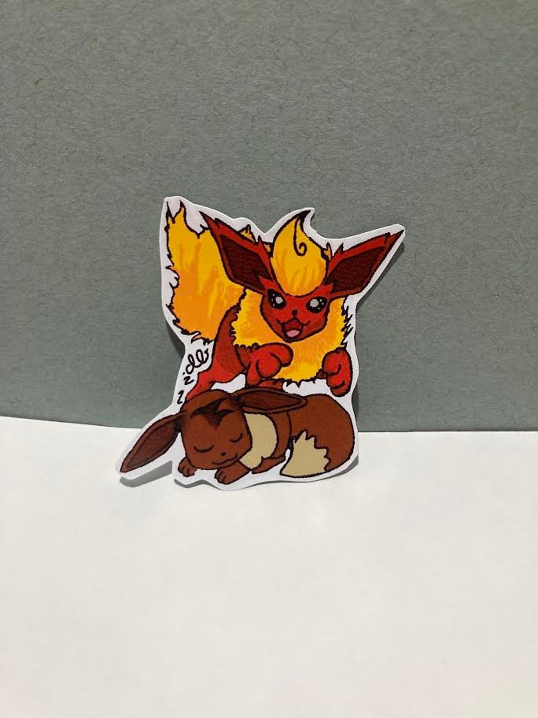 Flareon & Eevee Pokemon Fan Art Sticker - Etsy