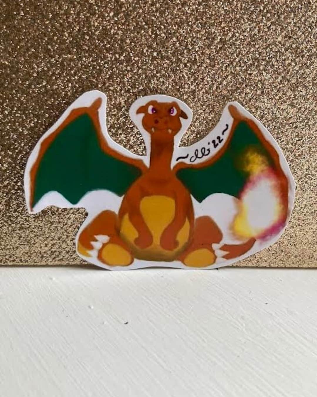 Sitting Charizard Pokemon Fan Art Sticker - Etsy