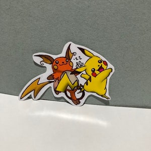 Pikachu & Raichu Pokemon Fan Art Sticker - Etsy