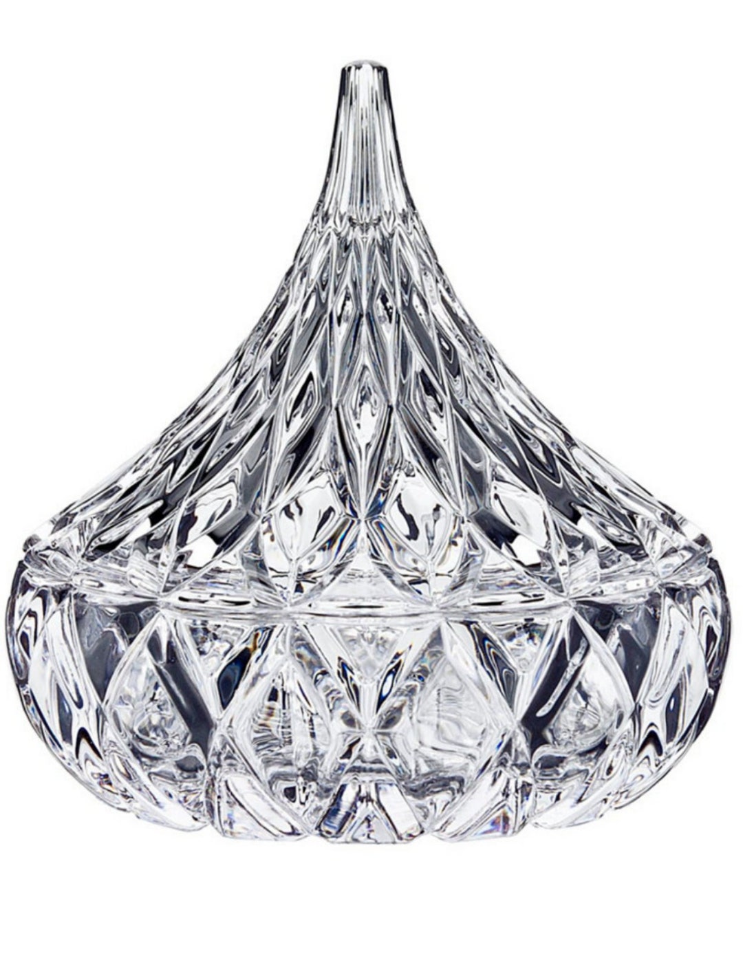 6" Tall Hershey Kiss Shaped Clear Glass Covered Candy Dish - Etsy