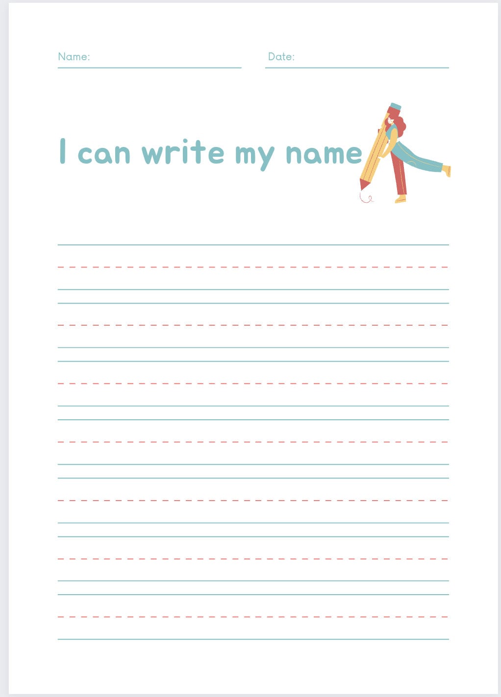 I Can Write My Name Practice Writing and You Can Make Multiple Never ...