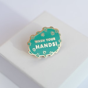 GLOW in the DARK Handwash Germ Enamel Pin / Microbiology / Science Gift ...